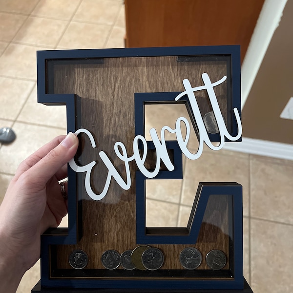 Personalized Letter Coin Bank - Etsy