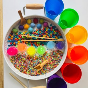 Colourful Rainbow Sensory Play Sand for Tray Play Tuff Tray - Etsy