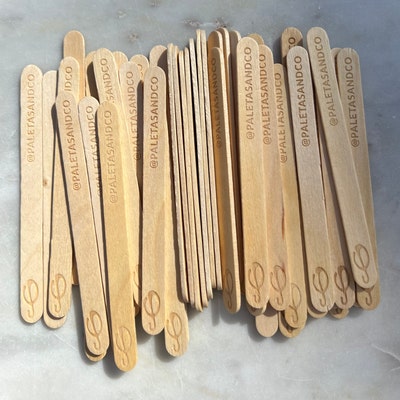 Custom Engraved Wood Standard 4.5 Popsicle Sticks WAXED, Personalized ...