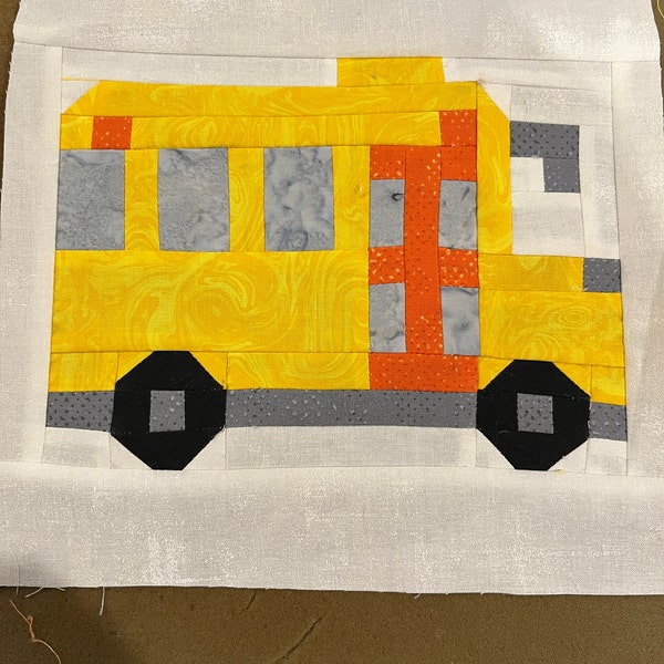 PDF Quilt Block Pattern – Schoolbus – Vehicle Quilt - Etsy