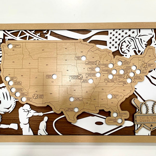 The Stadium Series Baseball Map - Stadium Tracker - SVG File Download ...