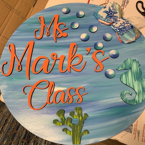 Class, Teacher, Ocean, Sea, Themed, Door Hanger - Etsy