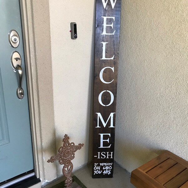 WELCOME Ish Sign, Welcomeish, Funny Welcome Sign, Front Door Welcome ...