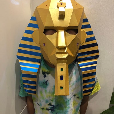 PHARAOH Mask Make Your Own Egyptian Mask With Card From PDF Download - Etsy