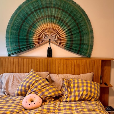 Rustic Fan Wall Decor Fan Headboard Bamboo Headboard Christmas Holiday ...