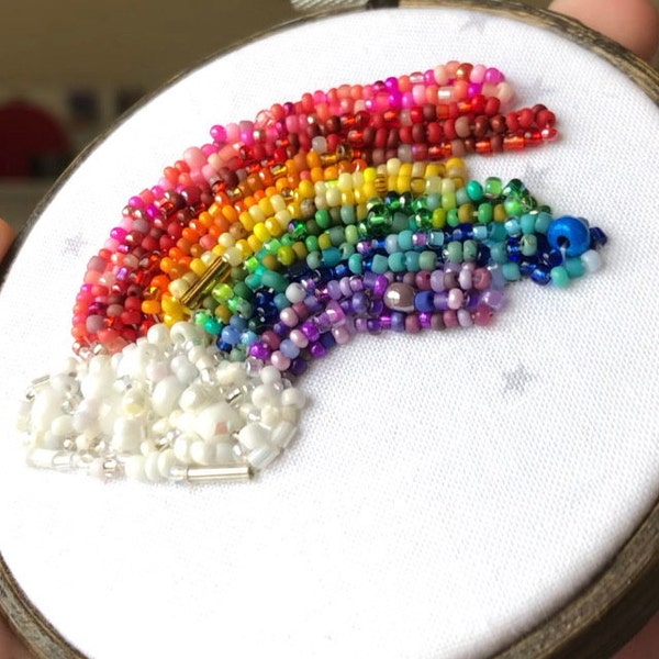 Cloudy Rainbow Hand Embroidery Pattern (pattern Only, No Instructions ...