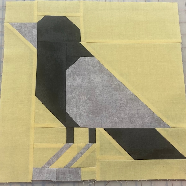 Halloween Crow Quilt Block Pattern, Machine Pieced, PDF Digital Instant ...