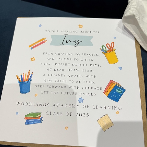 Personalised School Leaver Card - Year 6 Leaver Card - Celebration Card ...