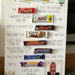XL Personalised Birthday Chocolate Message Board - Personalised Gifts ...