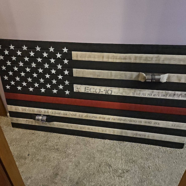 Fire Hose Flag With the Thin Red Line. Great Firefighter Flag for Wall ...