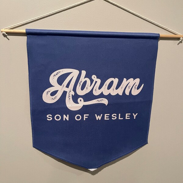 Custom Retro Name Banner | Custom Pennant | Personalized Name Wall ...