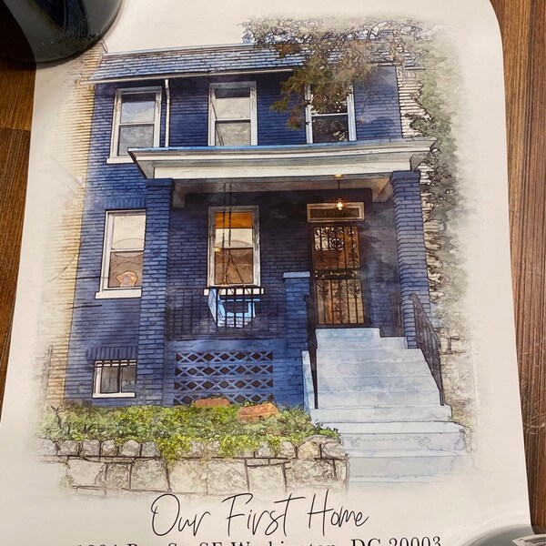 Custom House Portrait / Realtor Closing Gift / Housewarming Gift / New ...