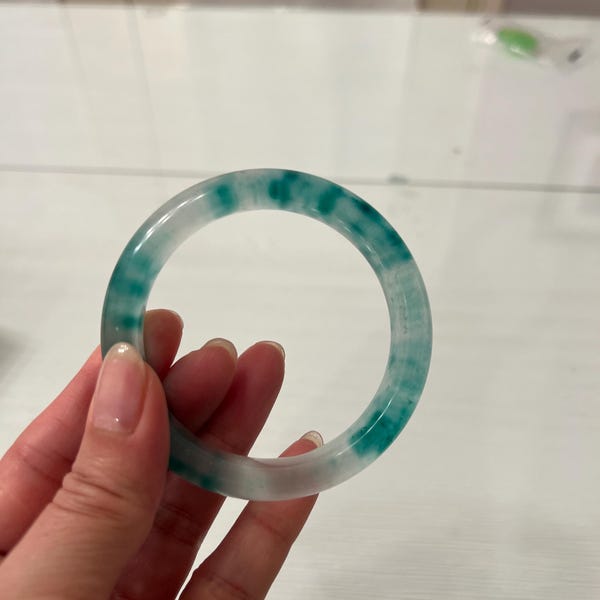 Authentic Jadeite Bangle Bracelet - Genuine Green Jade Stone Bangle for ...