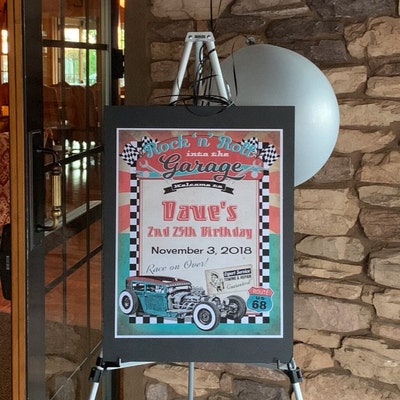 50s Garage Rock N Roll Party Sign INSTANT DOWNLOAD Editable & Printable ...