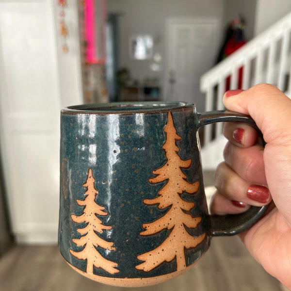Spruce Tree Mug - Evergreen Tree Mug - Pine Tree Mug - Christmas Mug ...