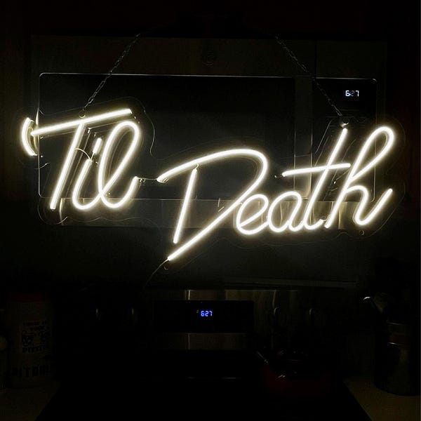 Til Death Neon Sign, Wedding Neon Sign, Custom Neon Sign, Neon Sign ...