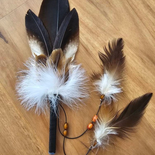 Genuine Wedged Tailed Eagle TAIL Feather WAND, Prayer Feather, SMUDGING ...