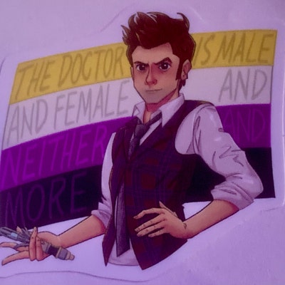 Pride Flag 14th Doctor Sticker, David Tennant, Doctor Who, Fourteenth ...