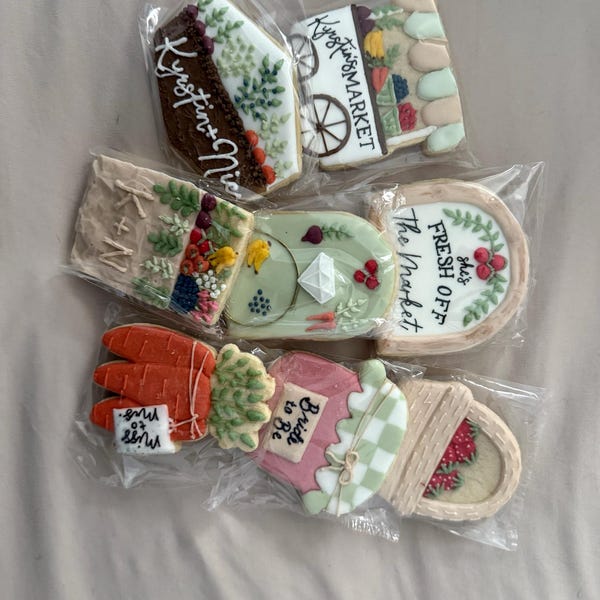 She's Fresh off the Market Cookies. Bridal Shower Cookies, Wedding ...