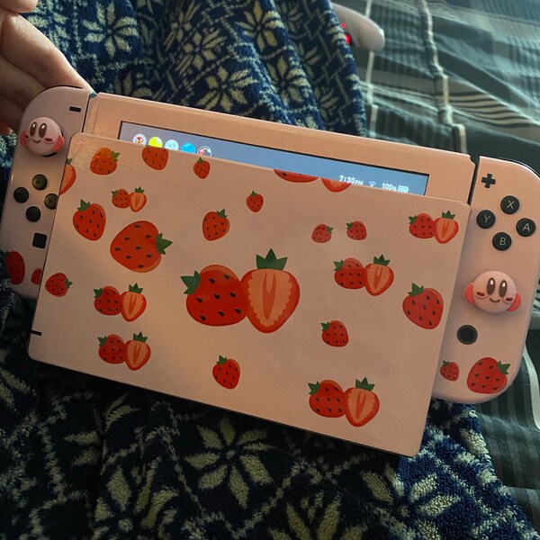Cute Strawberry Nintendo Switch Skin ,pink Kawaii Nintendo Switch Skin ...