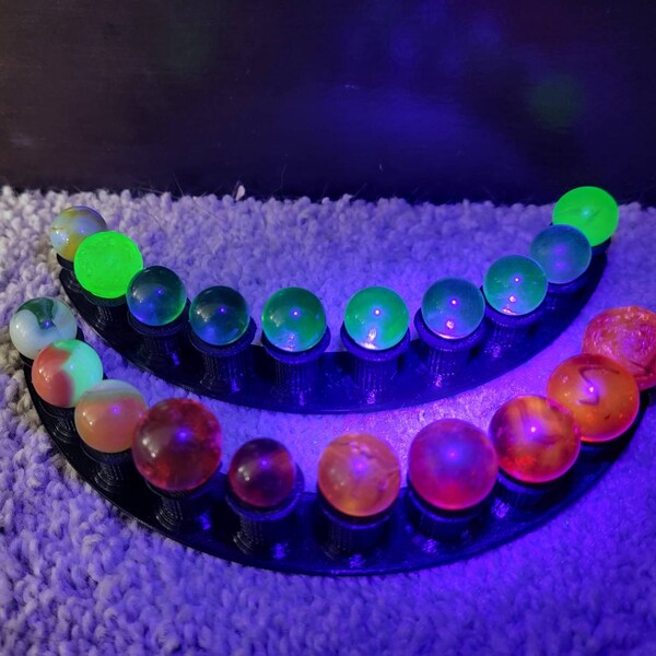 Vintage Uranium Glass Marbles Set With Display Stand - Set of 5 or 10 ...