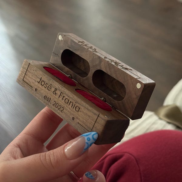Slim Wedding Ring Box, Unique Proposal Engagement Gift for Her ...