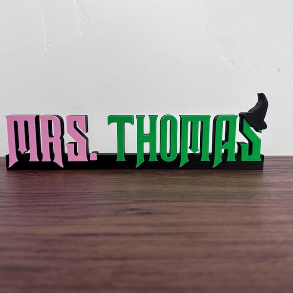 3D Printed Wicked Style Custom Name Plate - Etsy