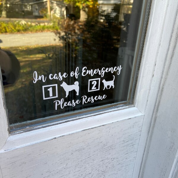 Pet Emergency Rescue Sticker - Pets Inside Decal - in Case of Emergency ...
