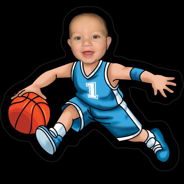 3 Sets of Cupcake Toppers Sports Set Personalized Face Cupcake Toppers ...