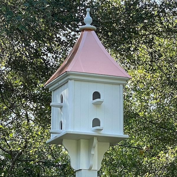 Copper Roof Bird House Handmade, Extra Large With 8 Nesting ...