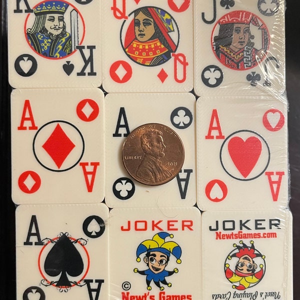 Poker Playing Card Tiles: Two-tone Plastic Card Deck, Made in USA - Etsy