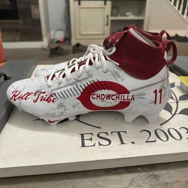 Custom Painted Football Cleats “denim” - Etsy