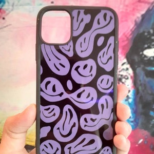 Smiley Face Pattern Phone Case Trippy Melting Smiley Face | Etsy