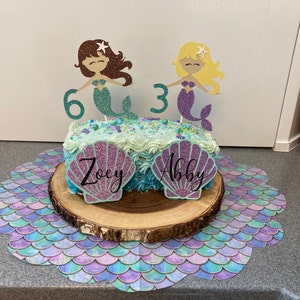 Custom Mermaid Cake Topper With Shell - Etsy