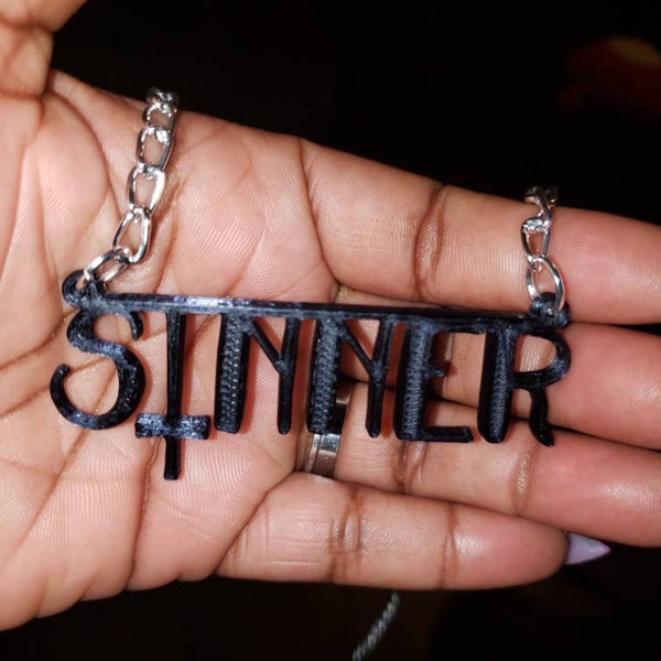 Sinner Upside Down Cross Inverted Cross Necklace Immoral Atheist ...