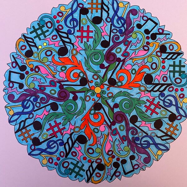 Music Mandala - PDF Coloring Page - Etsy