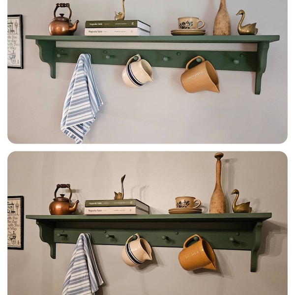 Wood Shaker Shelf, Shaker Peg Shelf, Entryway Shelf ,shaker Peg Coat ...