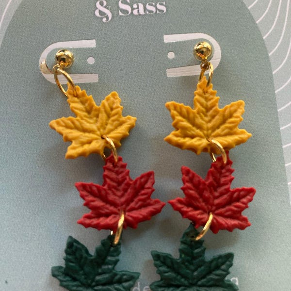 COLORFUL FALL EARRINGS Autumn Colors Earrings L Fall Statement Earrings ...