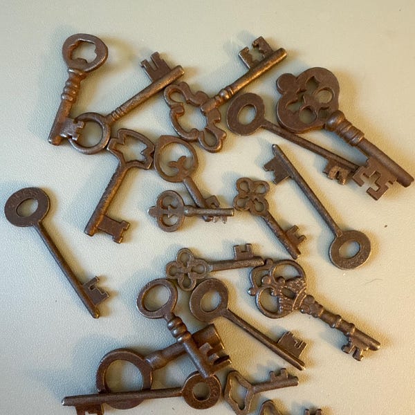 Victorian Mansion Cast Iron Skeleton Key 4" Ornate Detail Antique ...