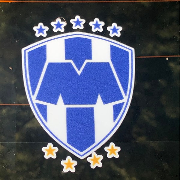 2 Pieces Monterrey Rayados 5 Estrellas Futbol Mexico Decals Stickers ...