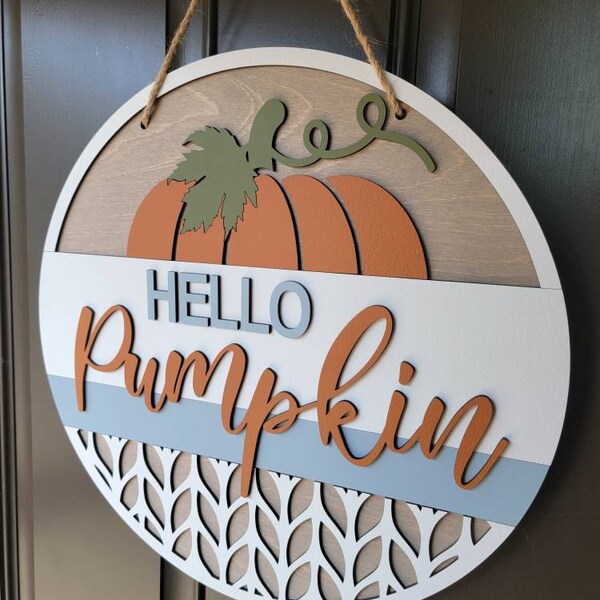 Fall Door Hanger | Fall Door Sign | Fall Door Decor | Hello Pumpkin ...