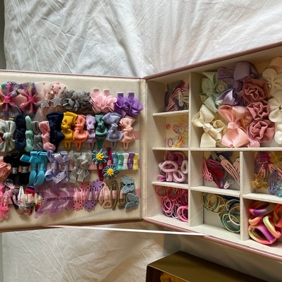 Girl's Hair Accessory Storage Box, Hair Clip Holder, Accessory ...