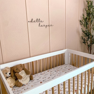 36 Inch Wood Script Nursery Baby Room Name Laser Cut Sign Cursive First ...