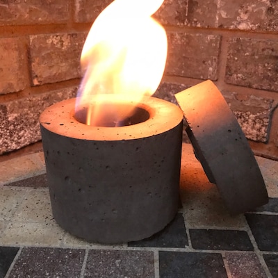 Mini Concrete Countertop Fire Pit With Lid Tabletop - Etsy