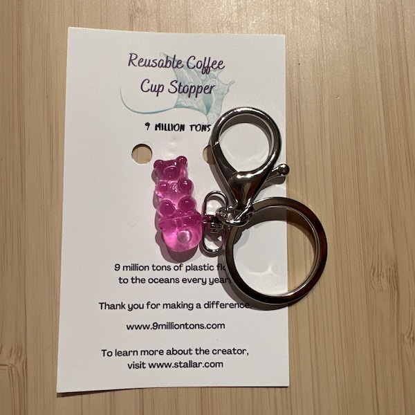 Bumble Bee Reusable HOT Coffee Cup Stopper Keychain - Etsy