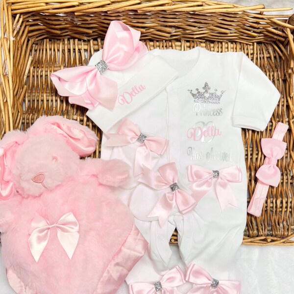 Newborn Baby Boy Homecoming Set, Any Name Sleepsuit / Babygrow Hat ...