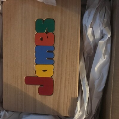 Solid Oak wood Name Personalized Puzzle Step Stool Pastel - Etsy