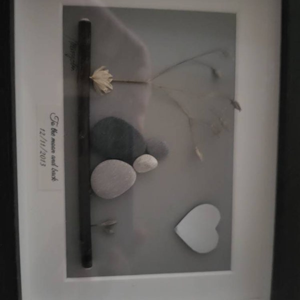 10th 10 Years Tin Wedding Anniversary Pebble Art Picture Married Couple ...
