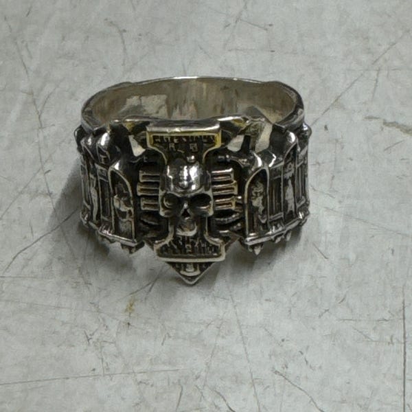 Inquisition Rosette War Scull Hammer Jewelry Ring. Sci Fi Space ...