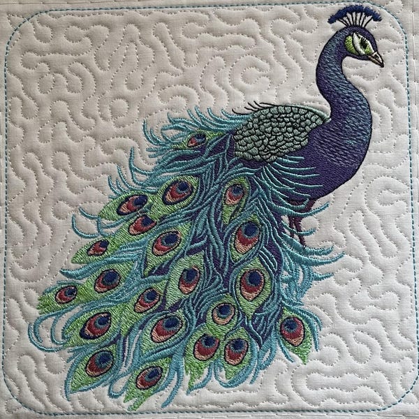 Peacock - Machine Embroidery Design - 3 Sizes, Peafowl Embroidery ...